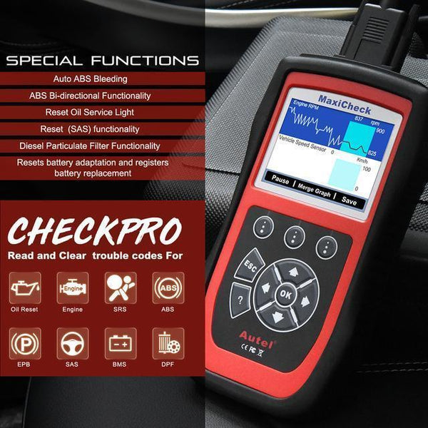 Autel Maxicheck Pro for ABS Brake Auto Bleeding OBD2 Scan Tool ...