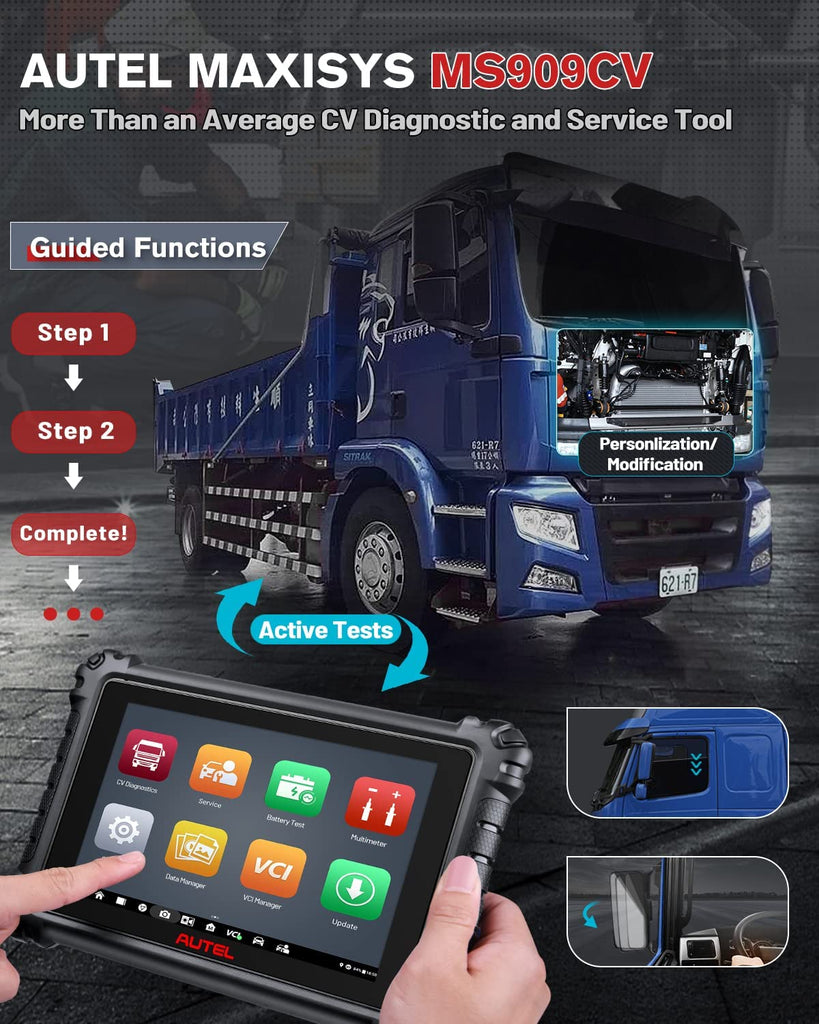 Autel MaxiSys MS909CV: Top Diagnostic Tool for Heavy Duty Truck ...